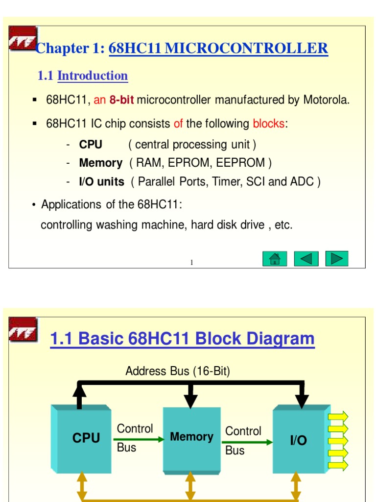 Chapter 1: 68HC11 MICROCONTROLLER: An of Blocks | Download Free PDF ...