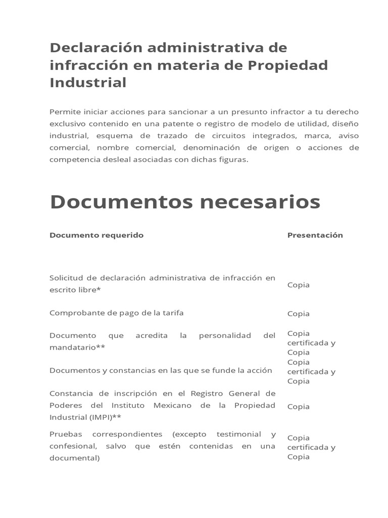 Requisitos de Declaración Administrativa | PDF | Patentar | Business