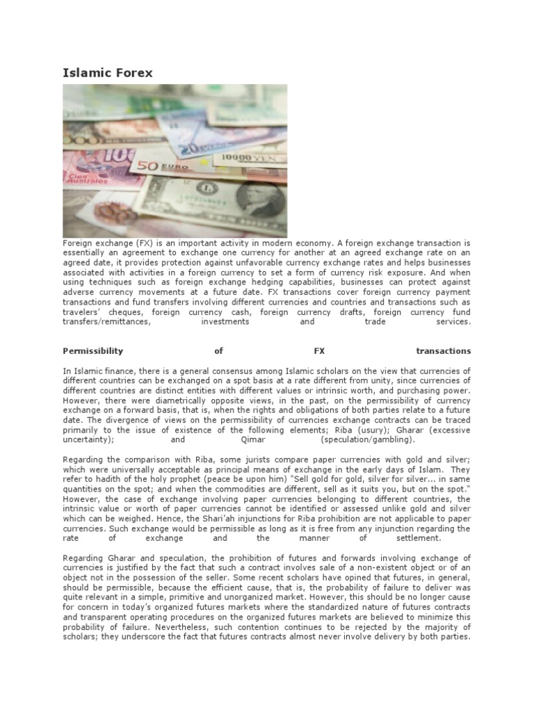 Islamic Forex: Permissibility of FX Transactions | Download Free PDF ...