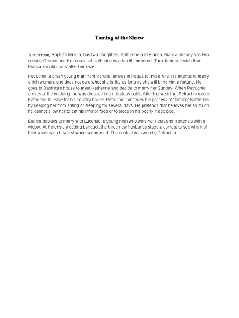 Taming of The Shrew | PDF