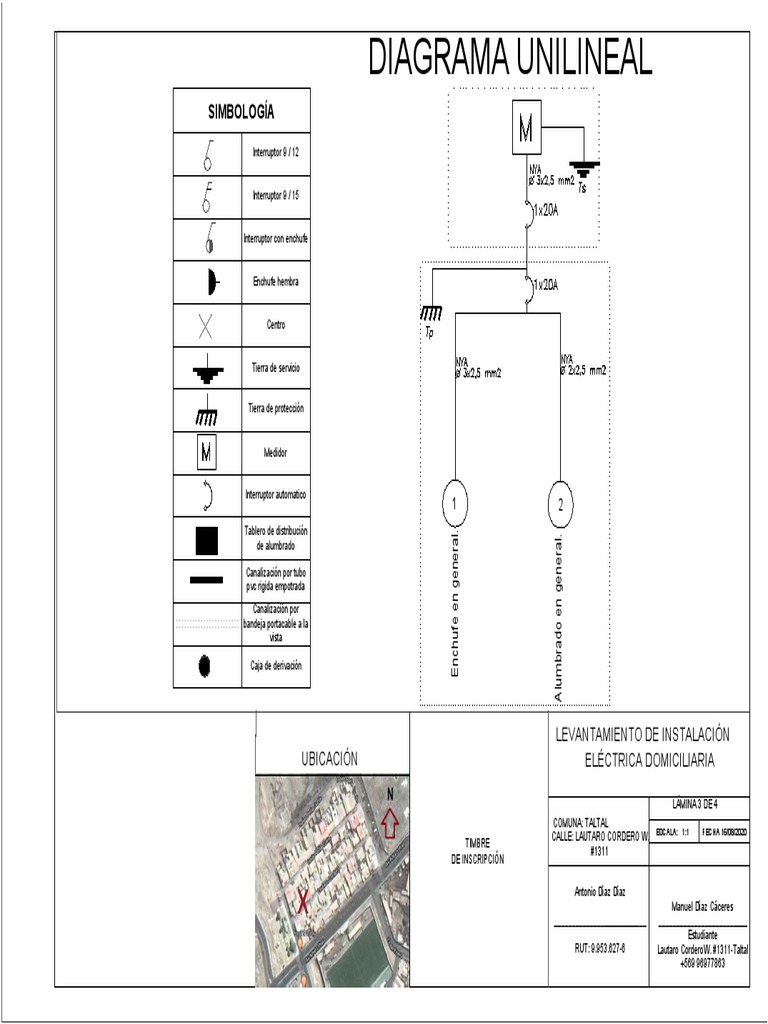 Lámina 3 - Diagrama Unilineal y Simbología | PDF | Componentes ...