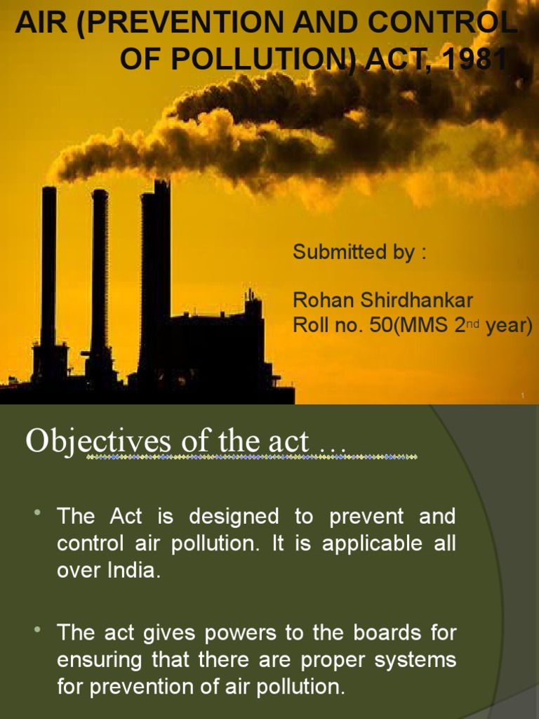 Air (Prevention and Control) Act 1981 | PDF | Air Pollution | Pollution