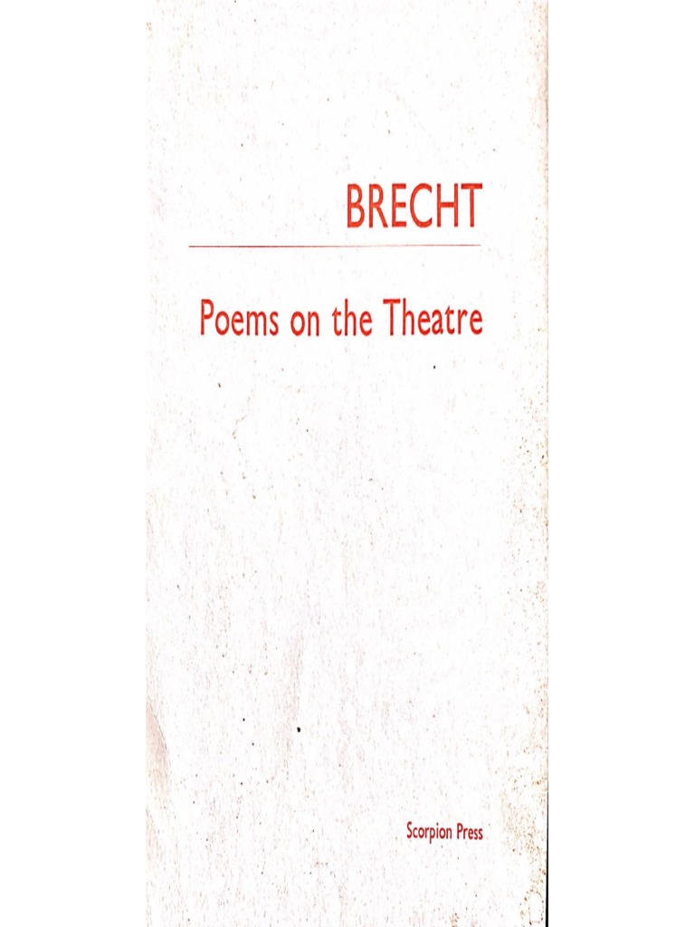 Brecht Poems On The Theatre | PDF