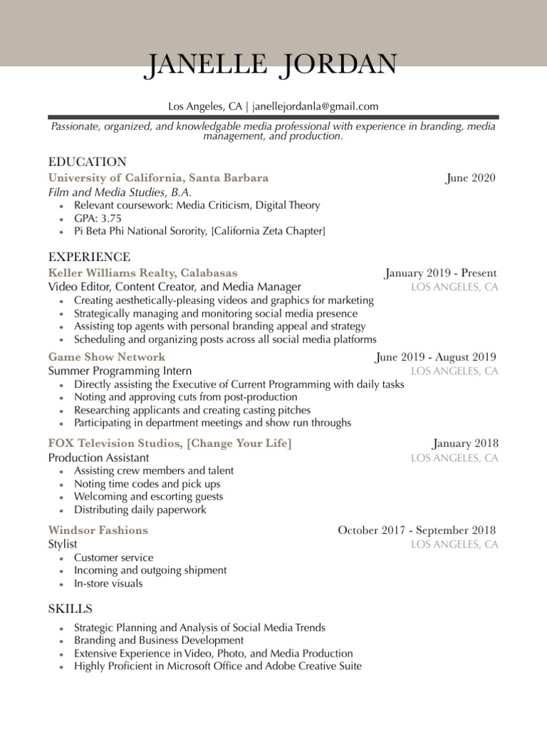 Janelle Jordan Resume | PDF