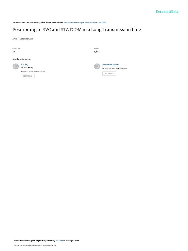 Positioning of SVC and STATCOM in A Long Transmiss | PDF | Electric ...