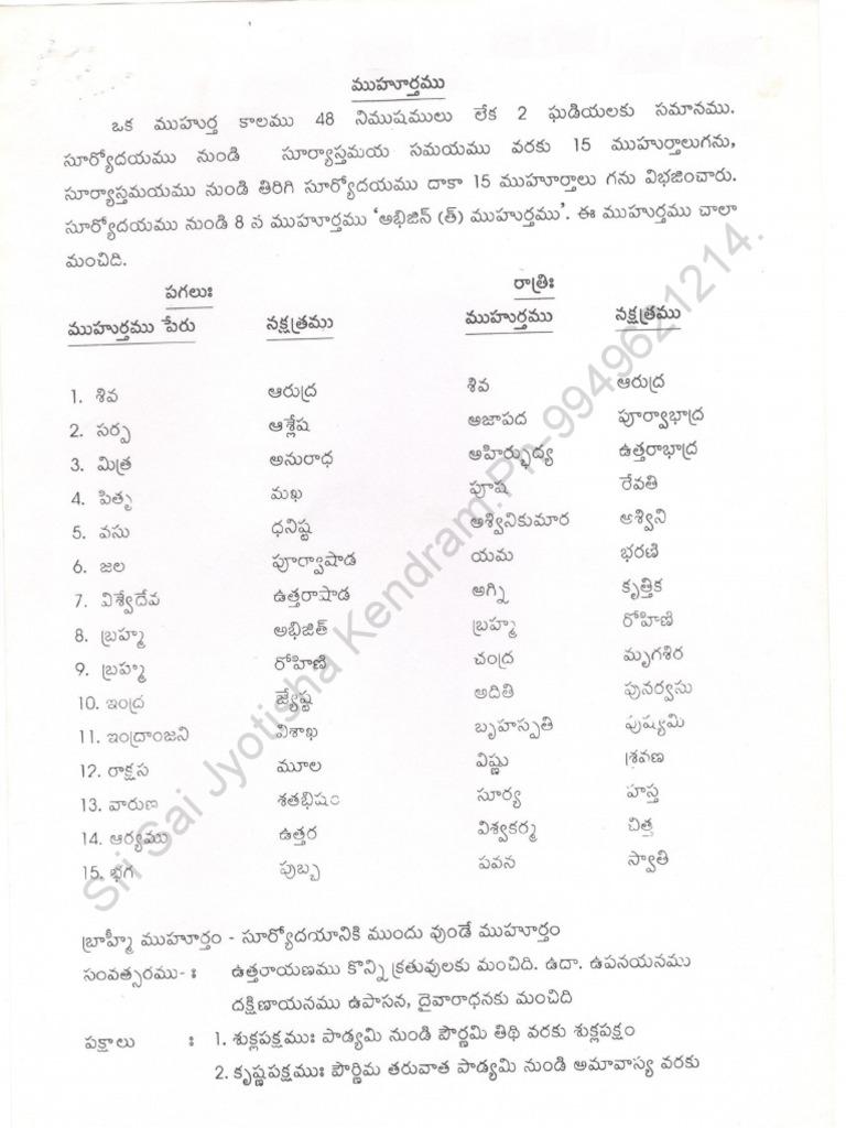 Muhurtham | PDF