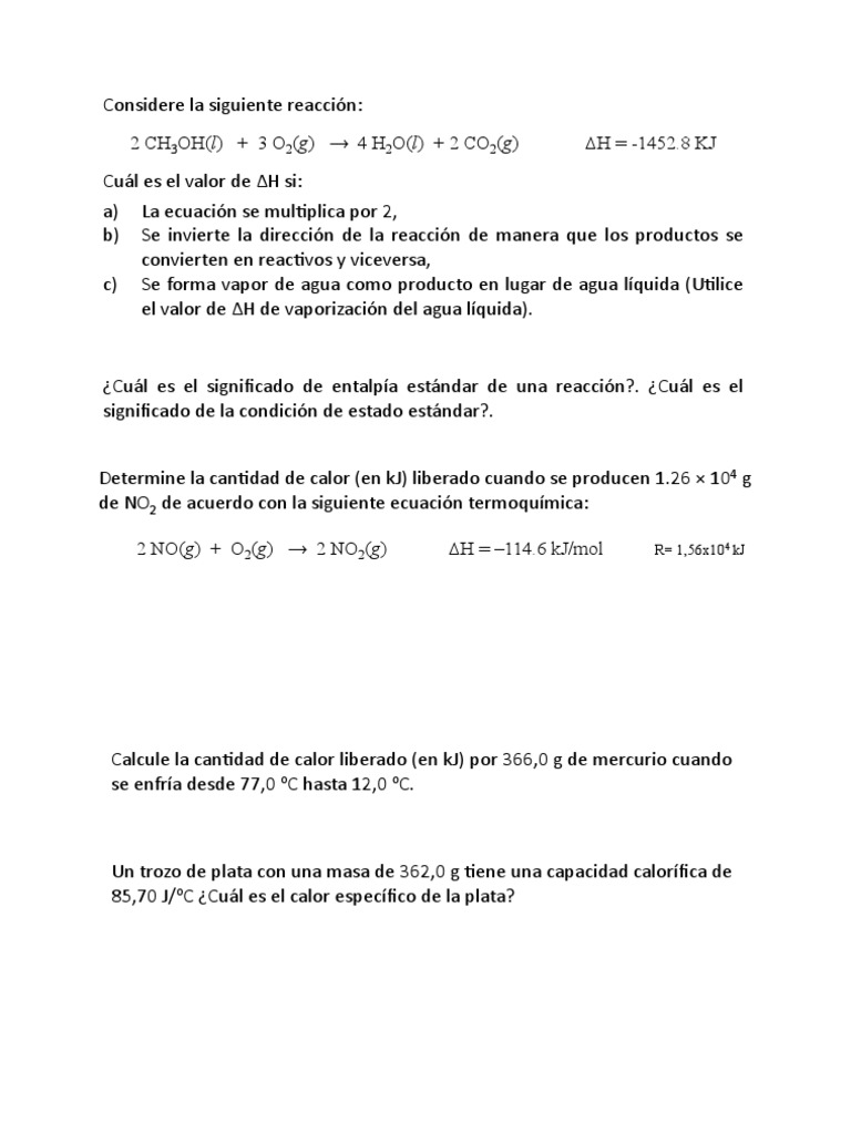 Ejercicios Sem 10 TERMO | PDF
