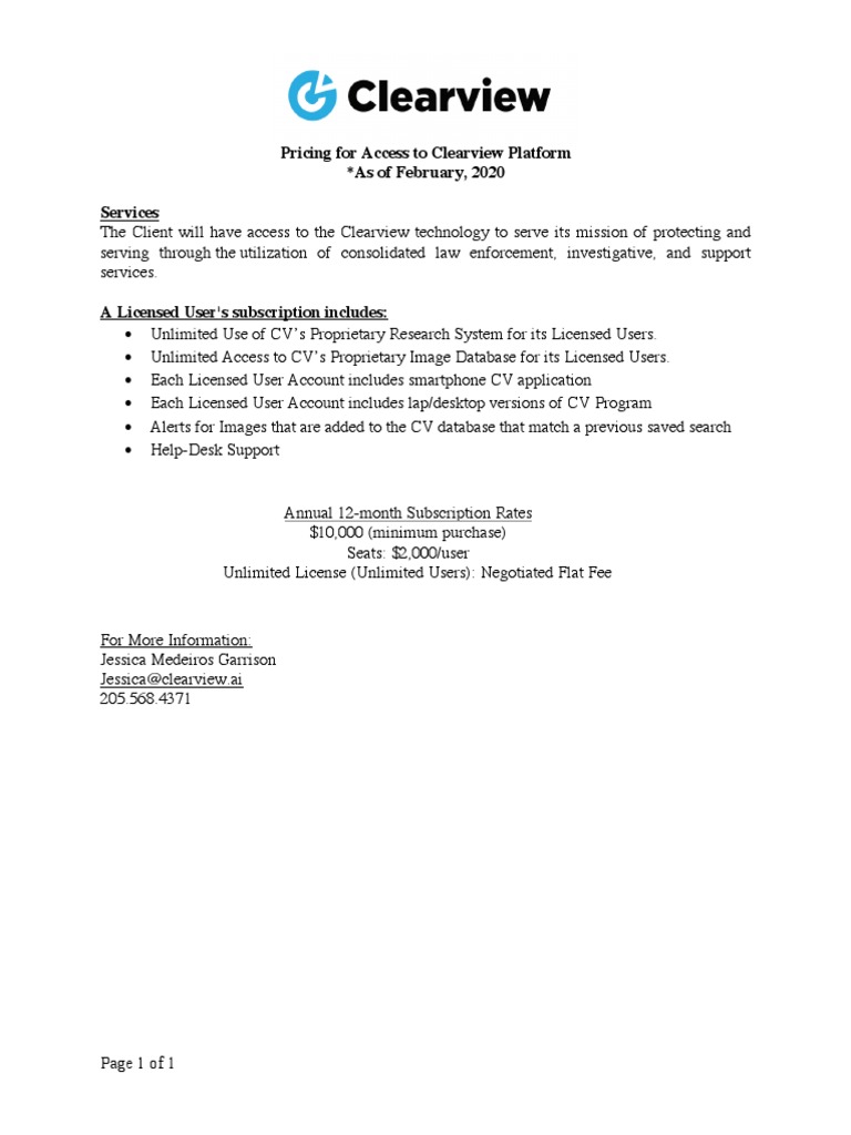 Law Enforcement Access to Clearview | PDF