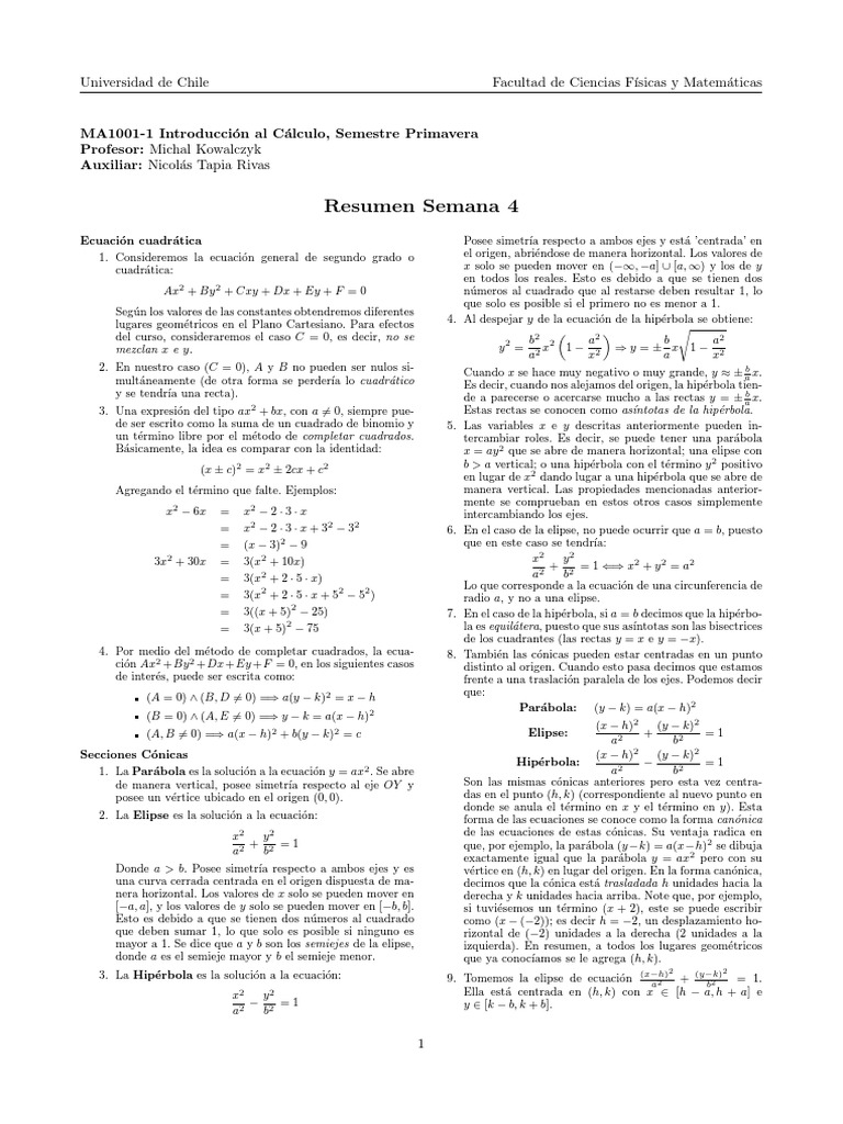 Formulario Cónicas 4 PDF | PDF