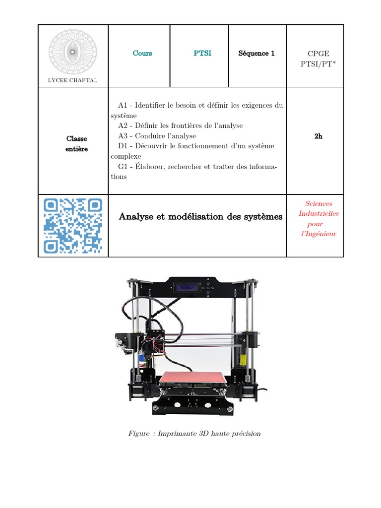 Cours Analyse Et Modelisation Des Systemes | PDF | Analyse du cycle de ...