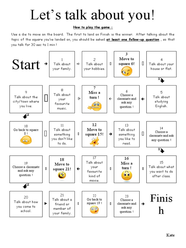 Let's Talk Board Game Instructions | PDF