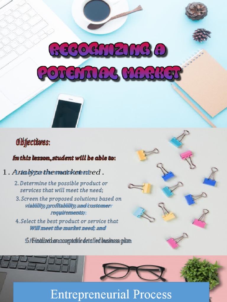 Recognize A Potential Market | PDF | Brainstorming | Entrepreneurship
