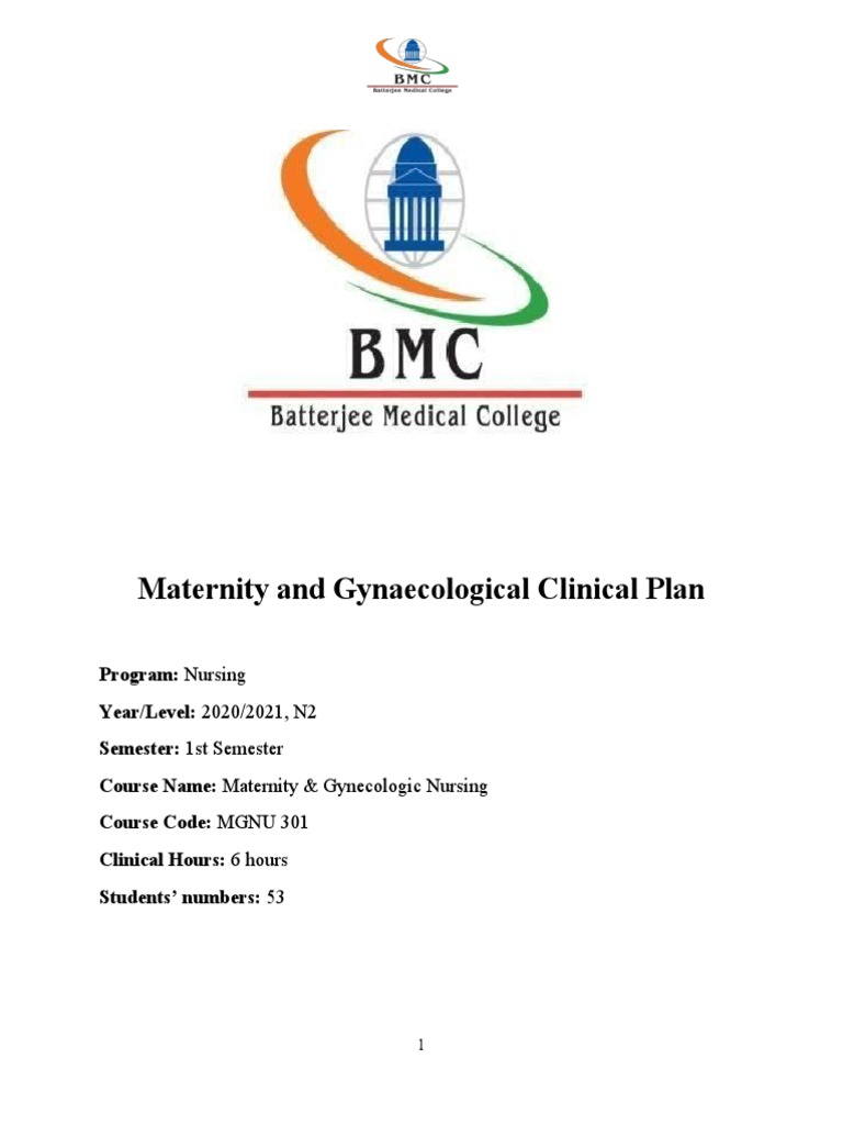 Maternity Clinical Plan 2020-2021 | PDF | Childbirth | Medical Diagnosis