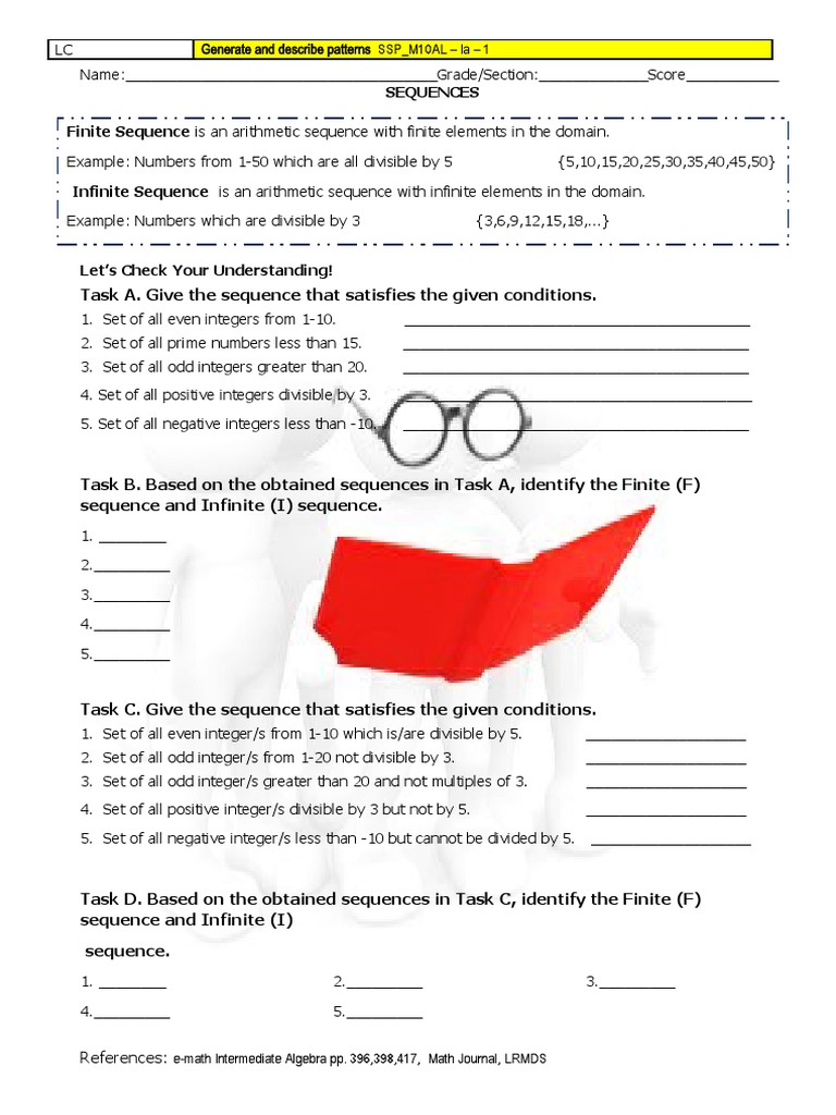 Sequences: Generate and Describe Patterns SSP - M10AL - Ia - 1 | PDF ...
