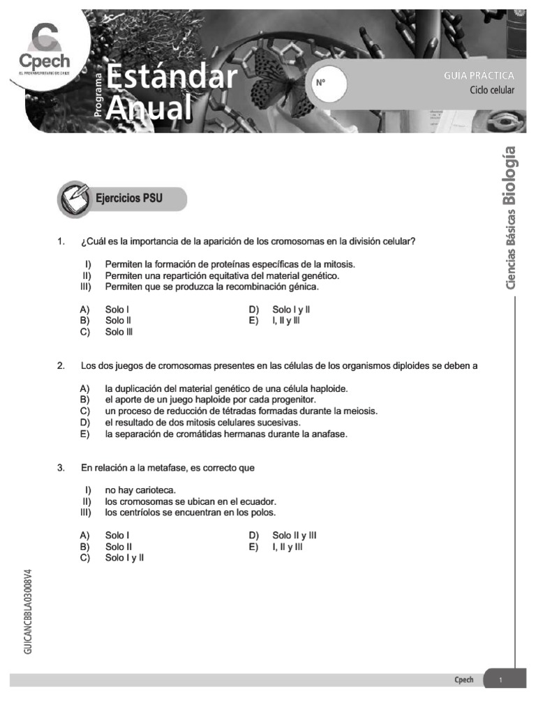 Guia Practica 7 Ciclo Celular Descargar Gratis Pdf Cromosoma Mitosis