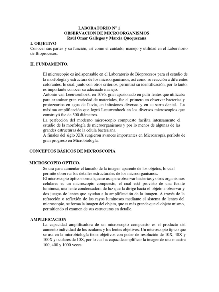 Practica - 1 - Micros | PDF | Microscopio | Lente de la cámara