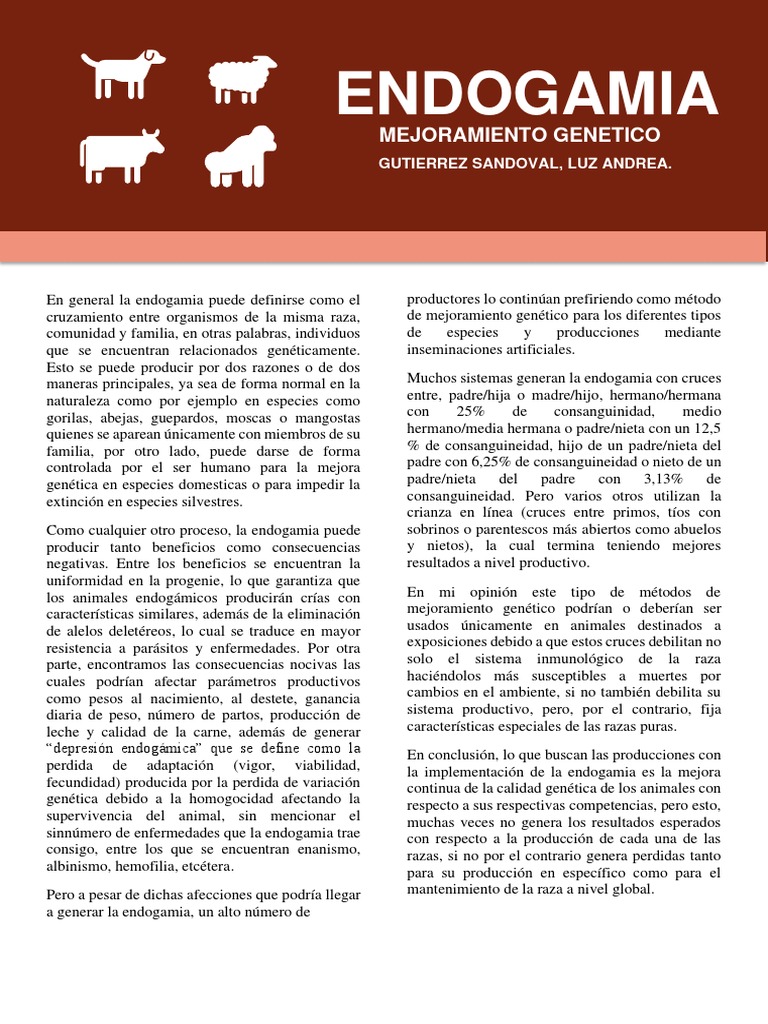 Endogamia | PDF | Endogamia | Genética