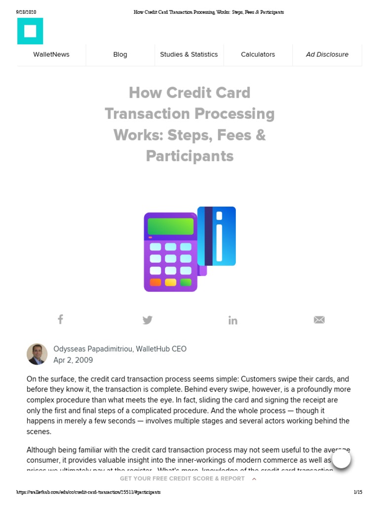 How Credit Card Transaction Processing Works - Steps, Fees ...