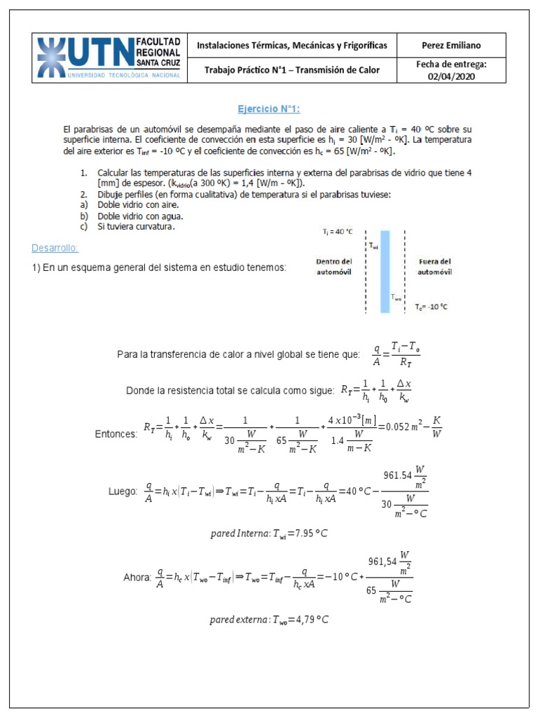 Trabajo Práctico de Transmisión de Calor | PDF | Transferencia de calor ...