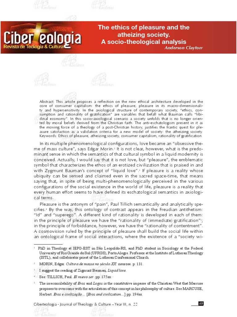 The Ethics Pleasure and The Atheizing Society | PDF | Hedonism | Nihilism