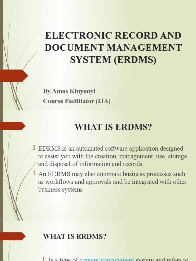 2 - Electronic Record and Document Management System (Edms) | PDF ...