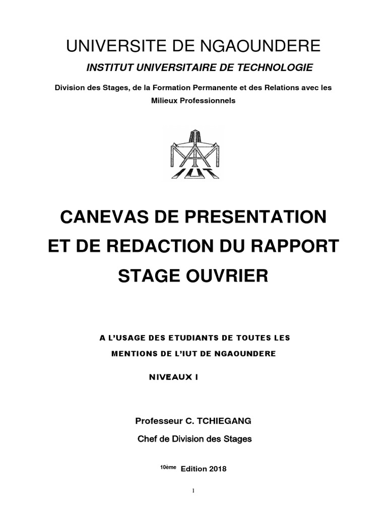 Guide de Rédaction du Rapport de Stage Ouvrier | PDF