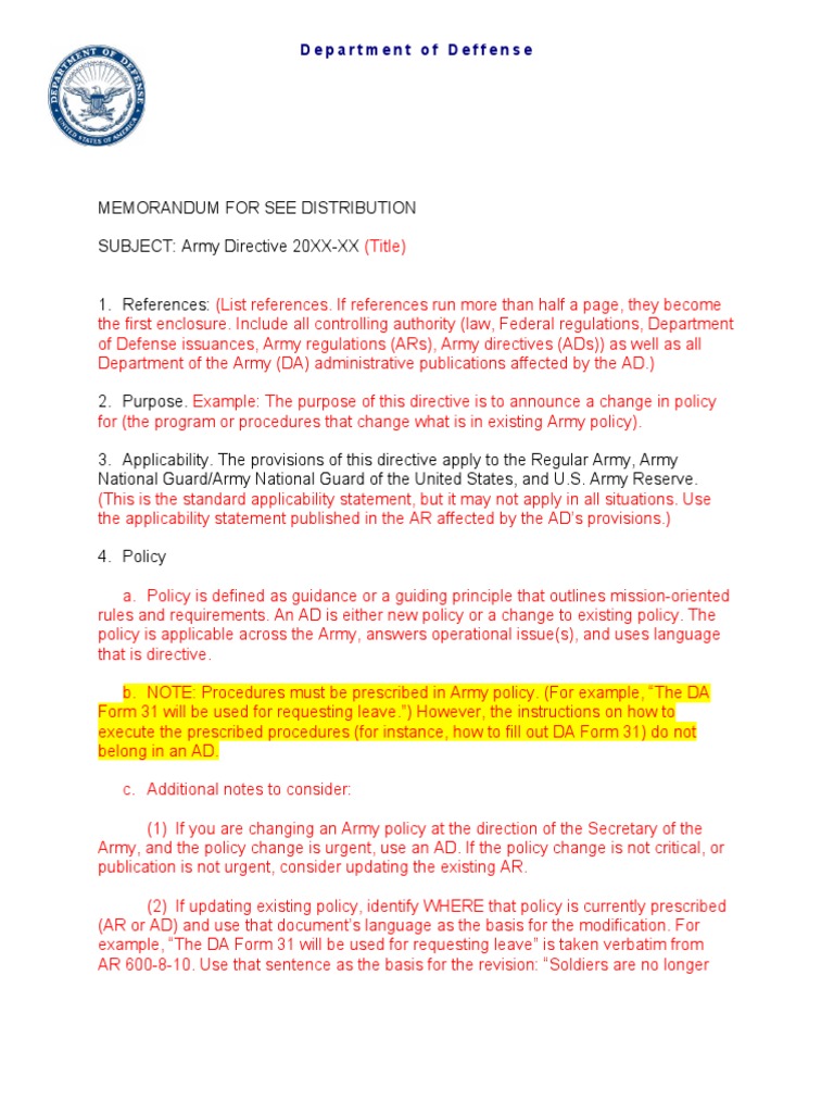 Department of Deffense | PDF | United States Army | Army
