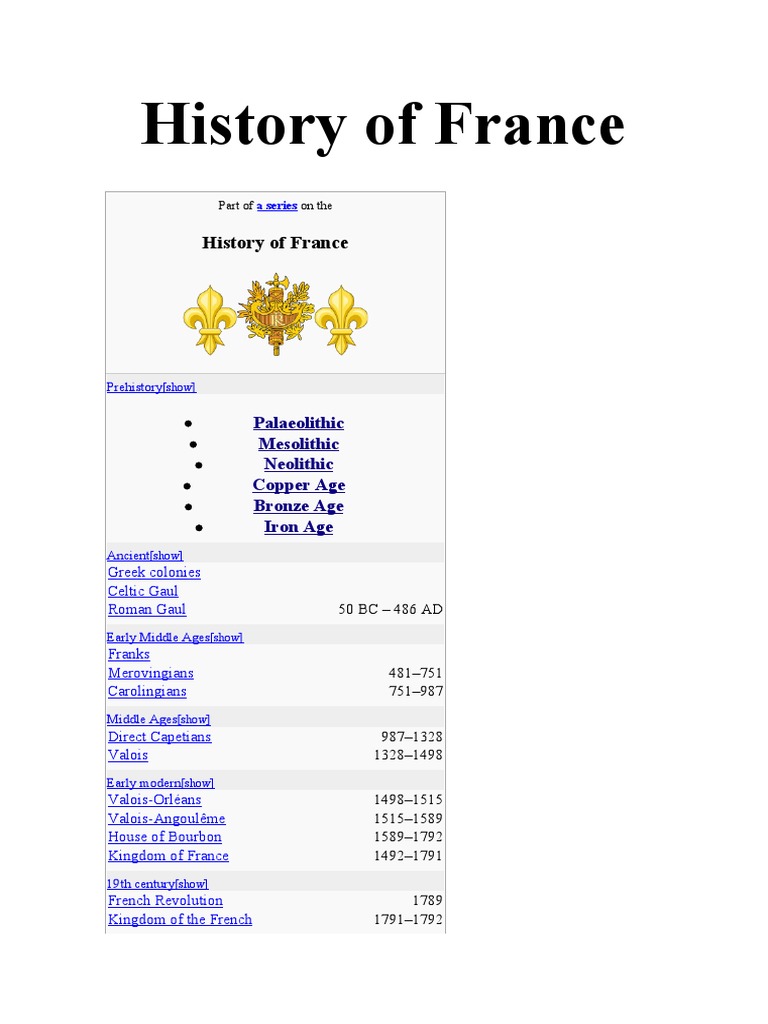 Overview of French History | PDF | Gaul | Celts