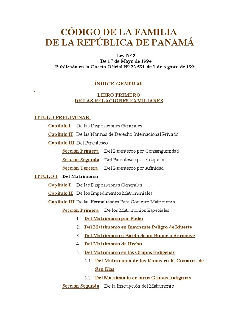 Código de La Familia | PDF | Parentesco | Matrimonio