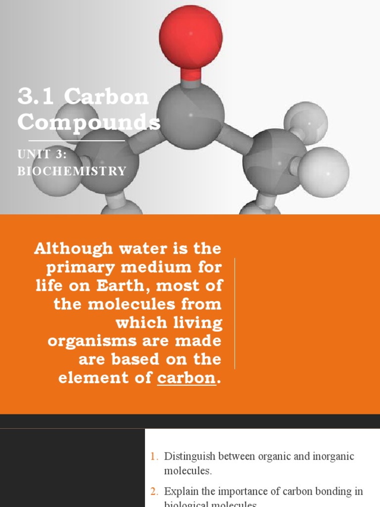 3.1 Carbon Compounds: Unit 3: Biochemistry | Download Free PDF ...