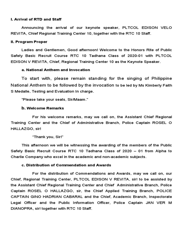 To Start With, Please Remain Standing For The Singing of Philippine ...