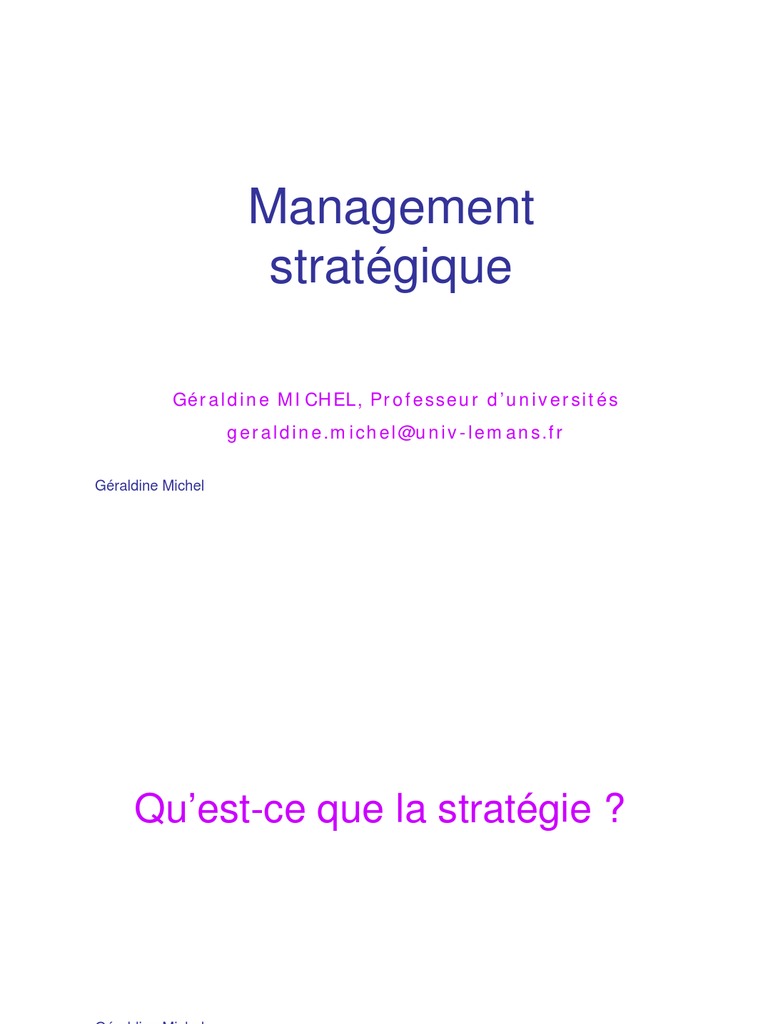 Management Strat Gique | PDF | Gestion stratégique | Sous-traitance