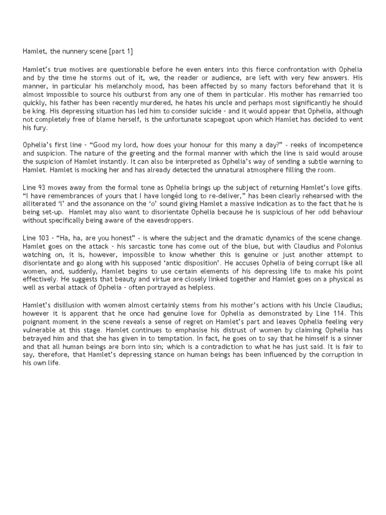 The Nunnery Scene Part 1 | PDF | Hamlet