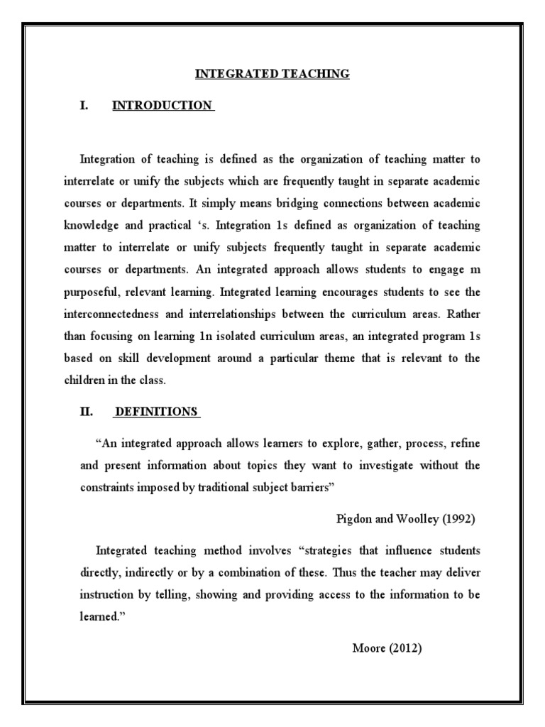 Integrated Teaching | PDF | Teaching Method | Expert