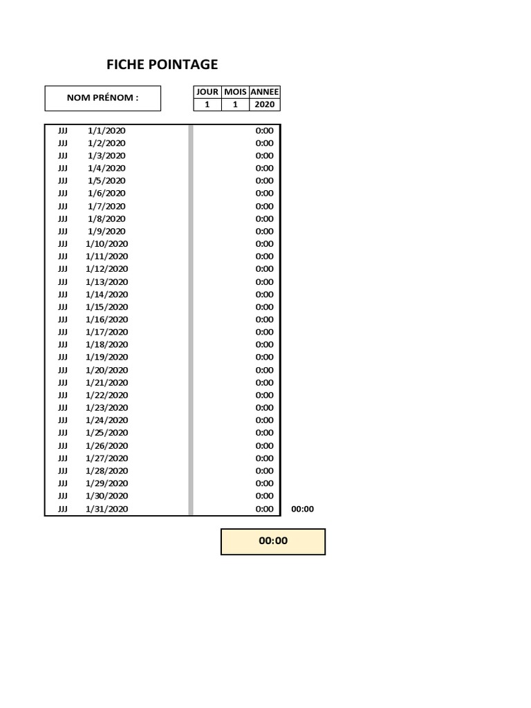 Pointage Excel Pros Souris | PDF