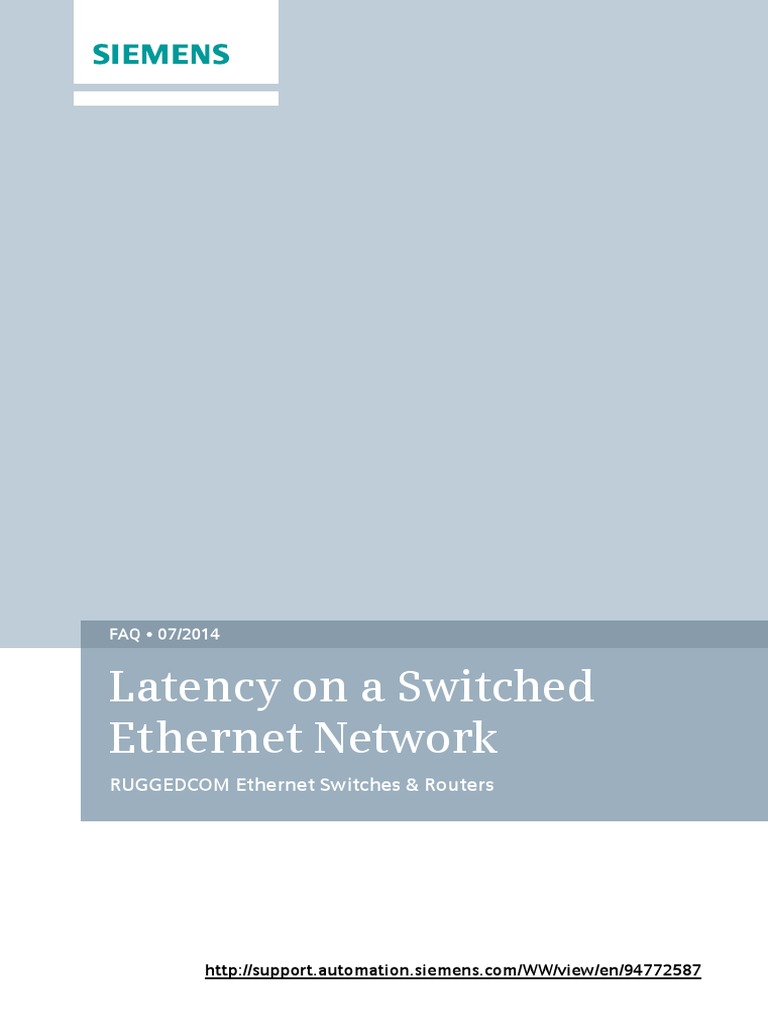 Ruggedcom Latency Switched Network en | PDF | Latency (Engineering) | Ethernet