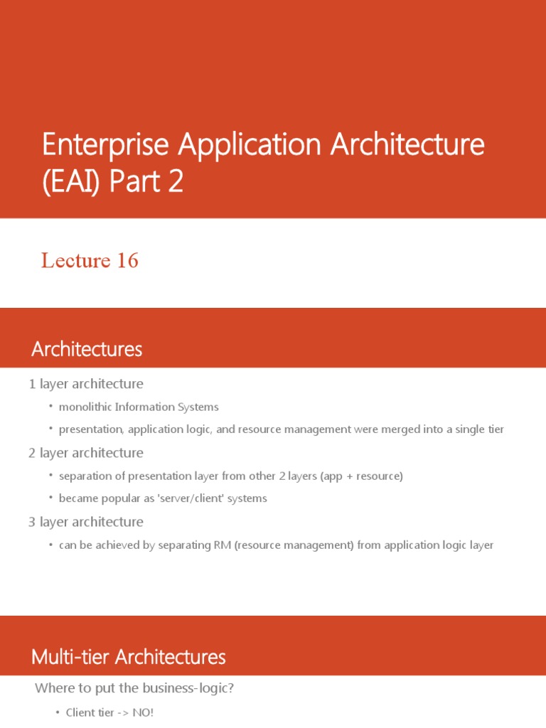 Enterprise Application Architecture (EAI) Part 2 | PDF | Client (Computing) | Databases