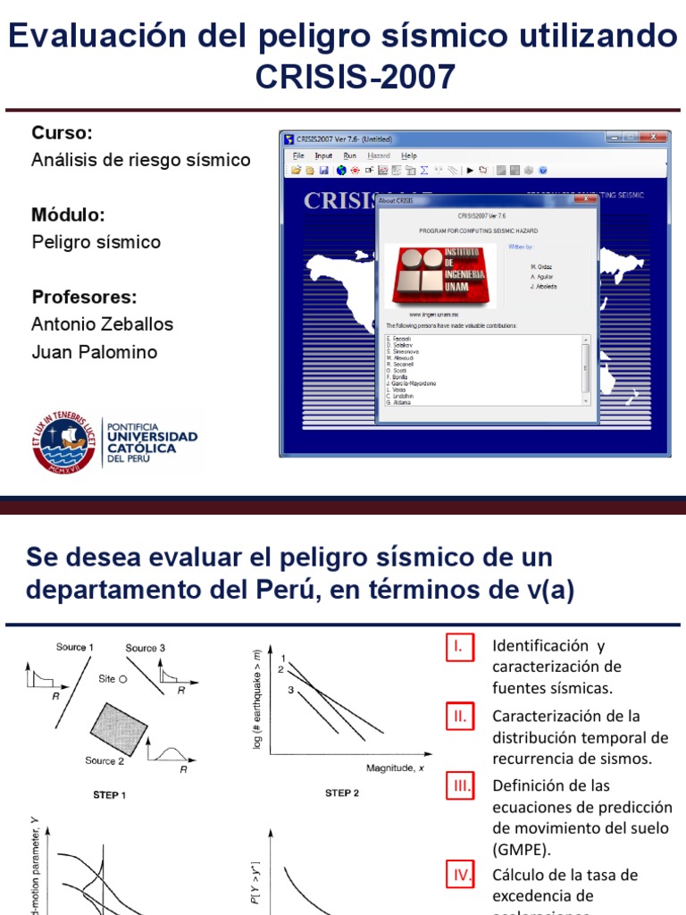 Tutorial PSHA-CRISIS2007-pres (PUCP JSPB 2017) | PDF | Mecánica | Temblores