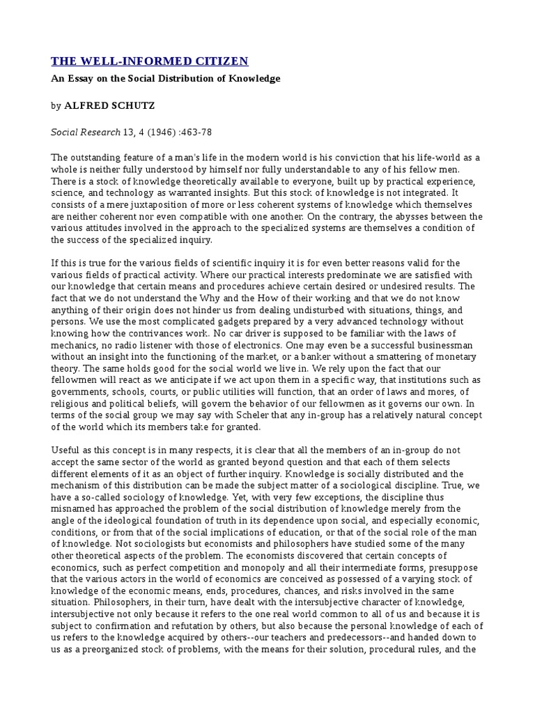 The Well-Informed Citizen | PDF | Expert | Knowledge