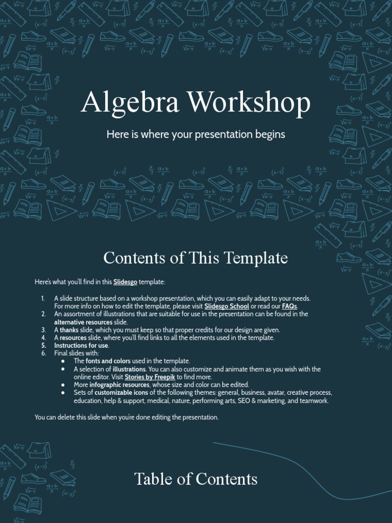 Algebra Workshop by Slidesgo | PDF | Planets | Mercury (Planet)