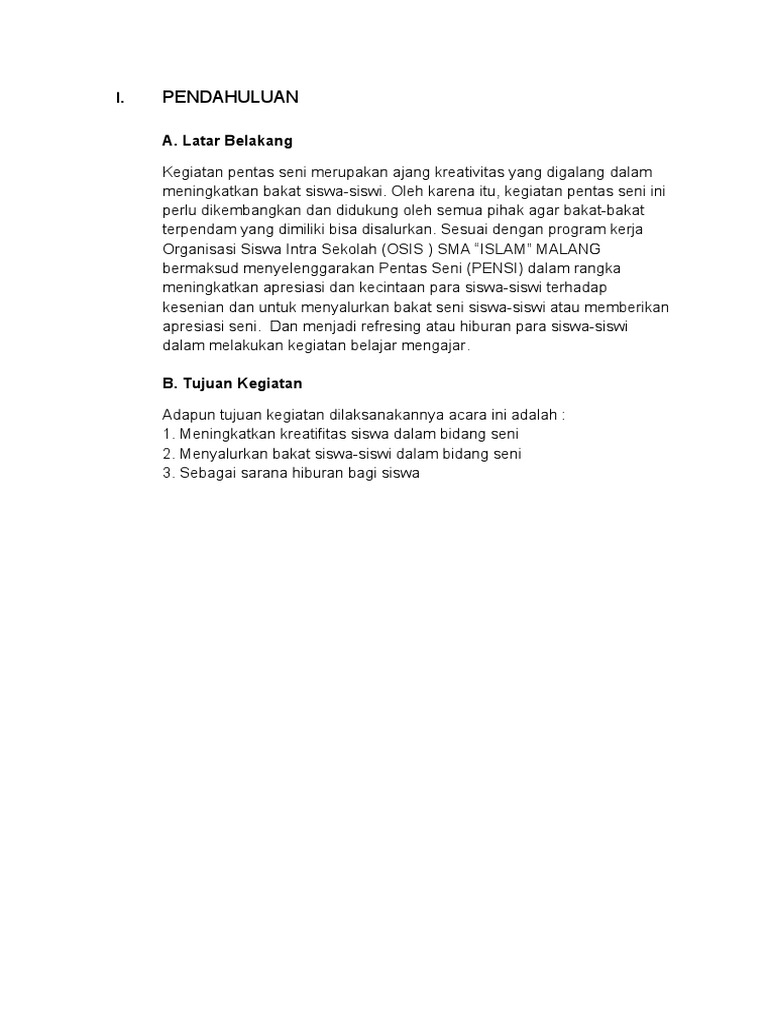 Contoh Proposal Pensi | PDF