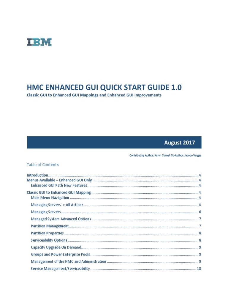 HMC Enhanced Gui Quick Start Guide 1.0: Classic GUI To Enhanced GUI Mappings and Enhanced GUI ...