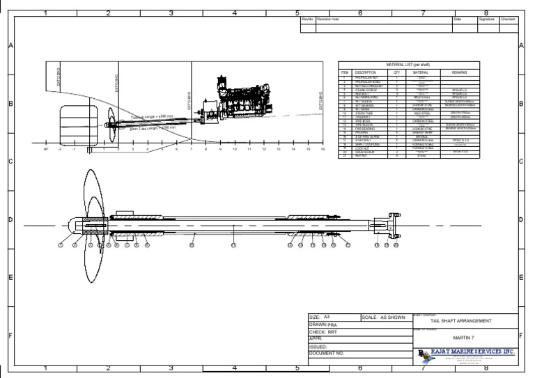 Material List and Specifications for a Ship's Tailshaft Assembly | PDF ...
