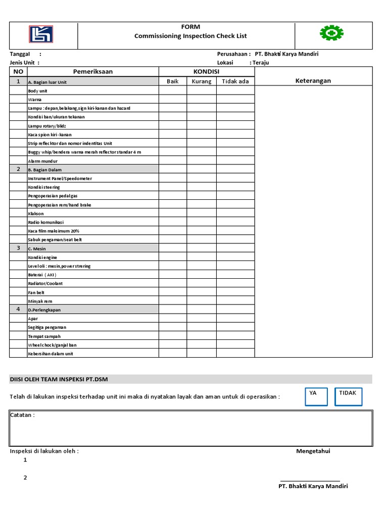Form Commisioning | PDF