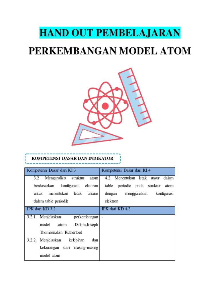 Perkembangan Model Atom dalam Kimia | PDF