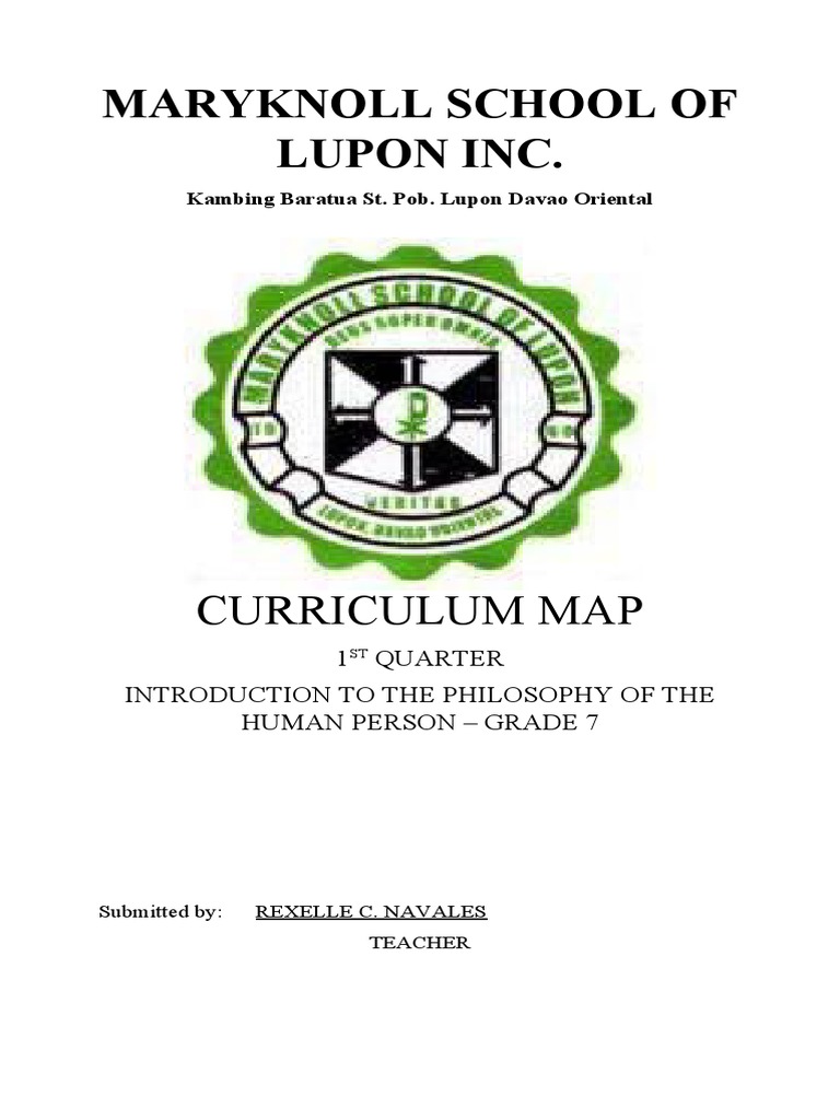 Maryknoll School of Lupon Inc.: Curriculum Map | PDF