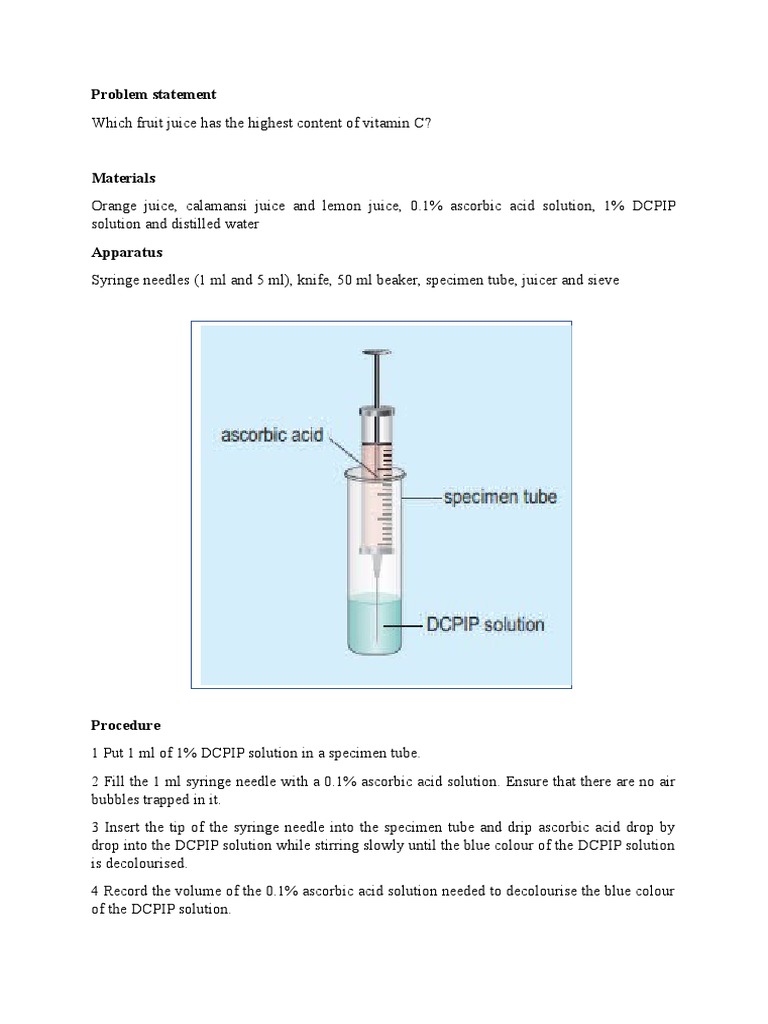 Experiment Vit C | Download Free PDF | Vitamin C | Experiment