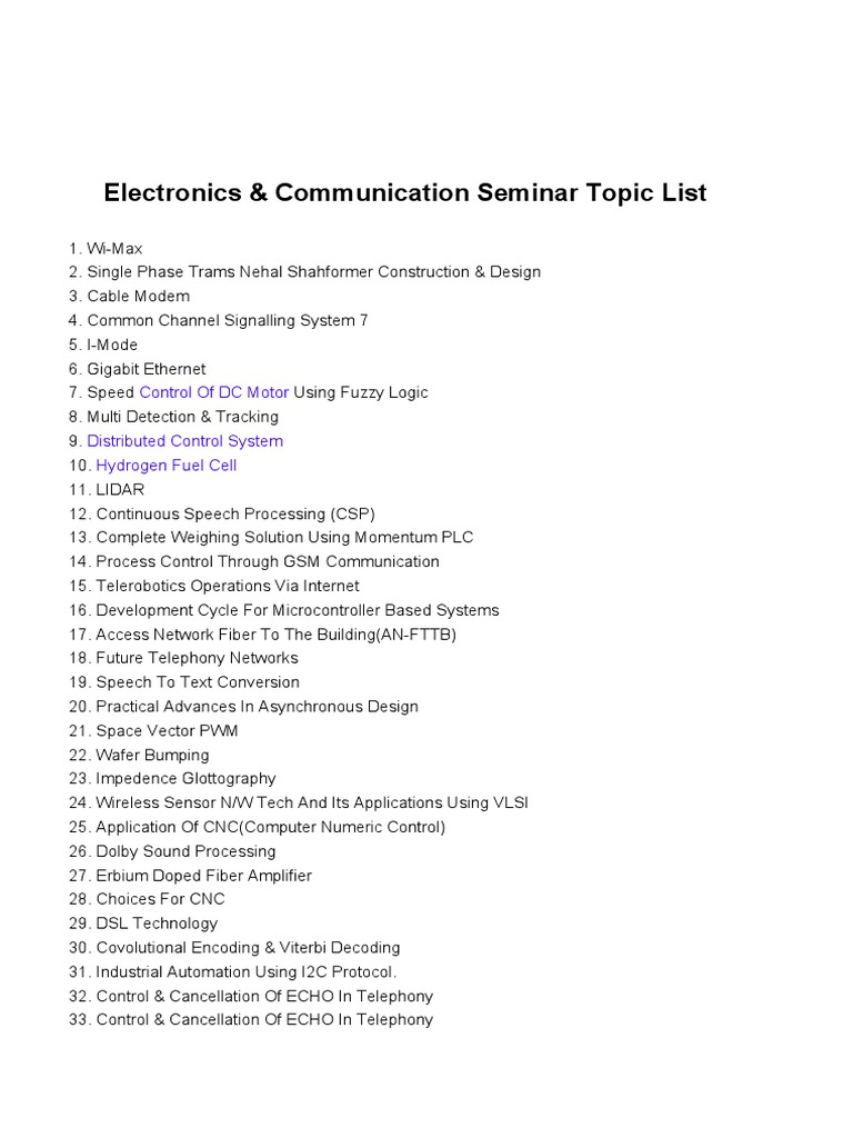 Electronics & Communication Seminar Topic List: Control of DC Motor ...