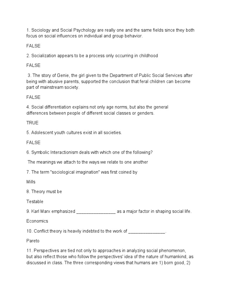 1 | PDF | Socialization | Sociology