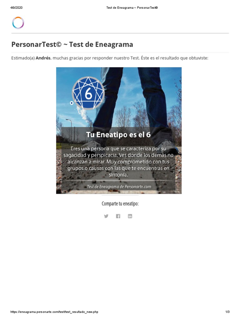 Test de Eneagrama - PersonarTest© | PDF | Eneagrama de la personalidad ...